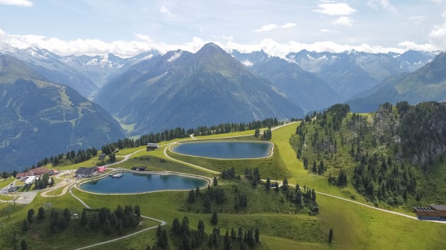 Neuer Speicherteich am Penken in Mayrhofen auf über 2.000 m.
